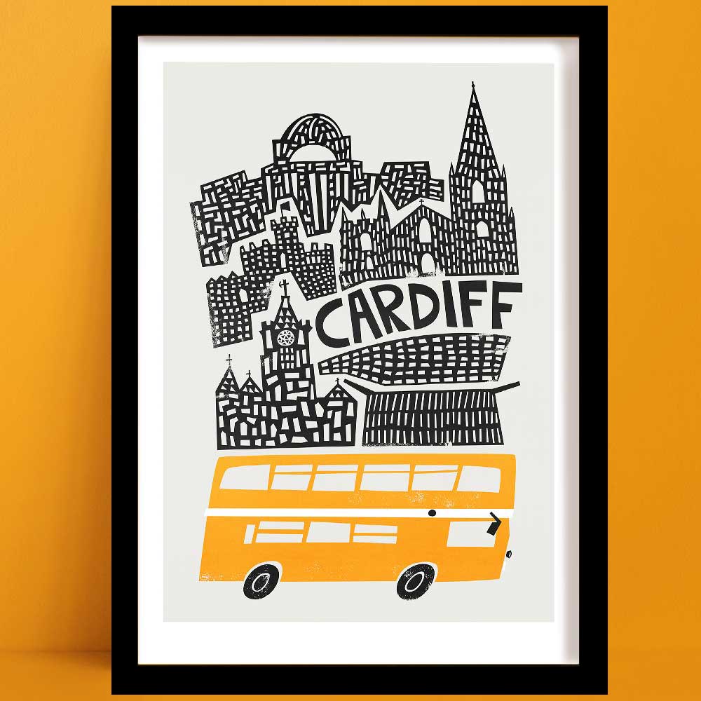 Cardiff Print | Retro Travel Decor – Fox and Velvet