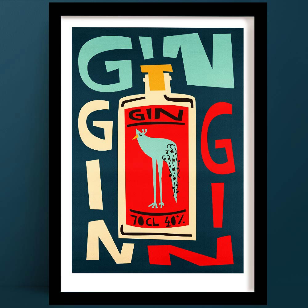 Gin Print | Retro Style Bar Art – Fox and Velvet